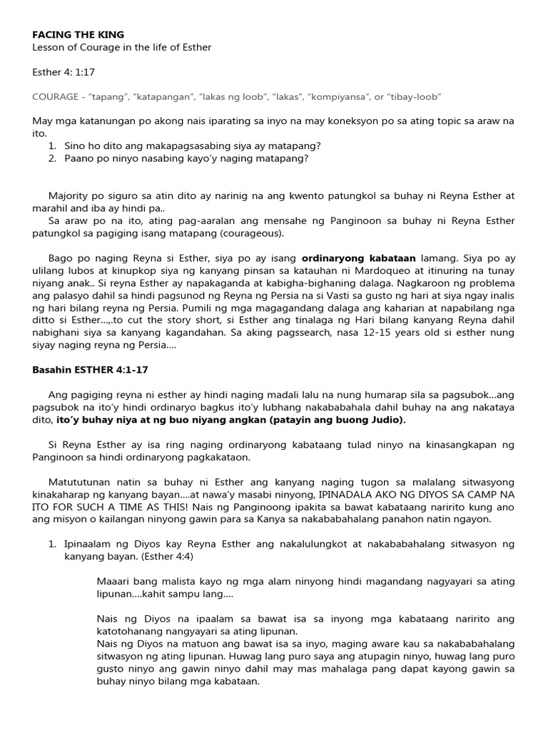 Facing The King | PDF