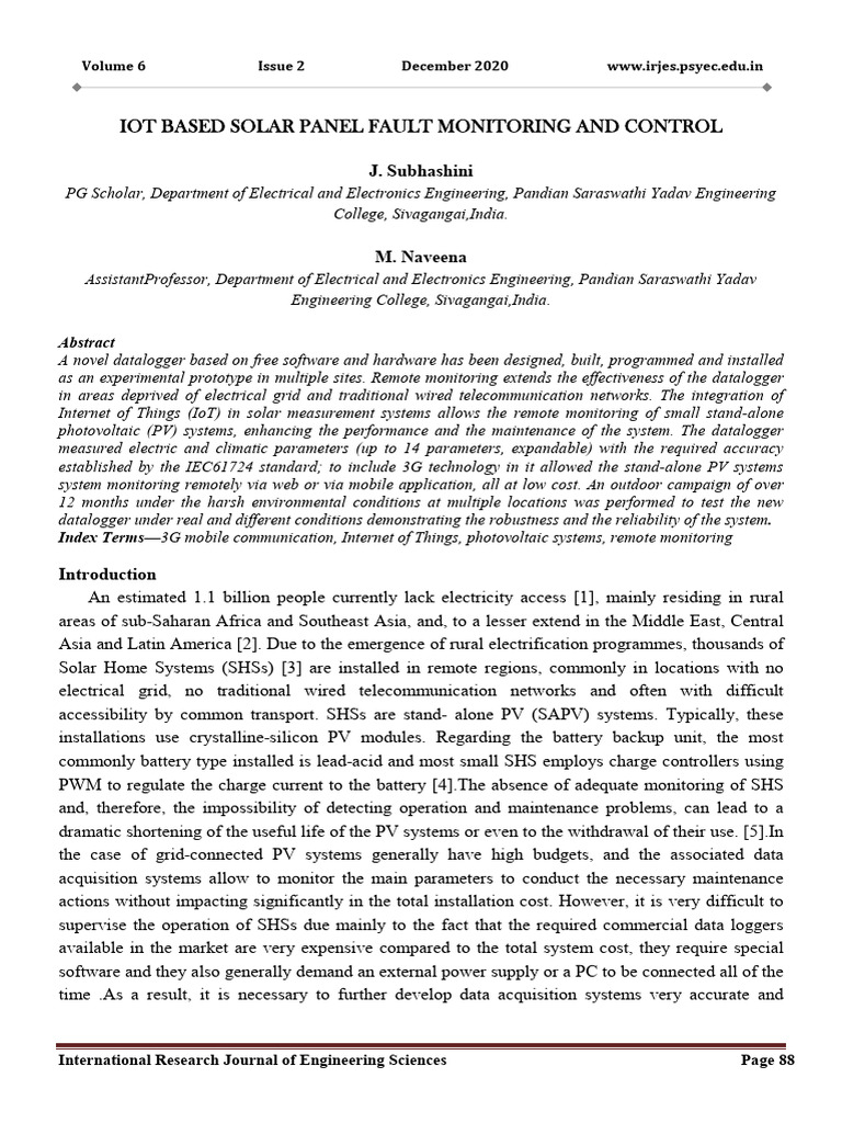 Solar fault monitoring | Download Free PDF | Photovoltaics ...