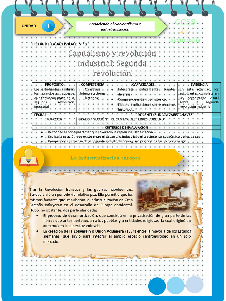 FICHA DE ACTIVIDAD N° 2 UNIDAD N ° 1 CCSS PARA 4° 2024 | Descargar gratis PDF ...