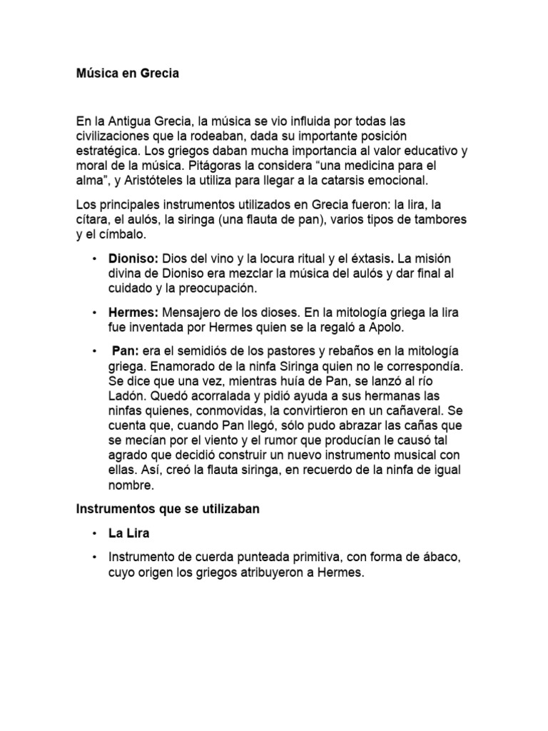 Música en Grecia | PDF | Musicología
