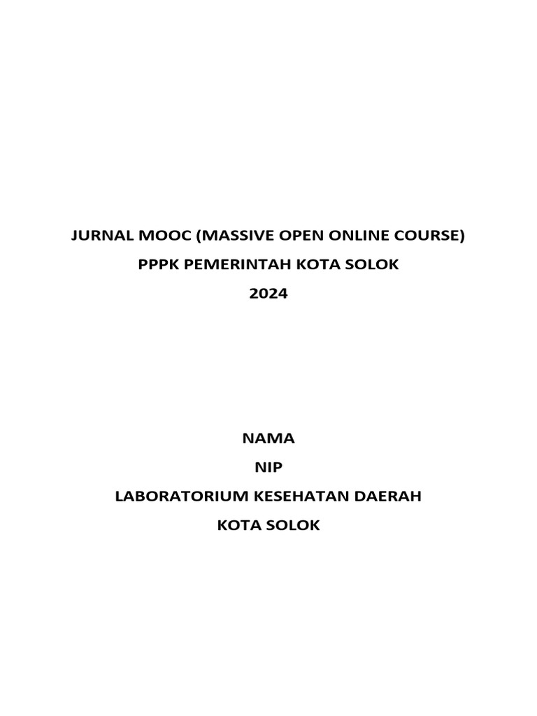 Jurnal Mooc | PDF | Ilmu Sosial | Perjalanan