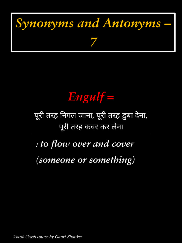 Synonyms and Antonyms - 7 | PDF