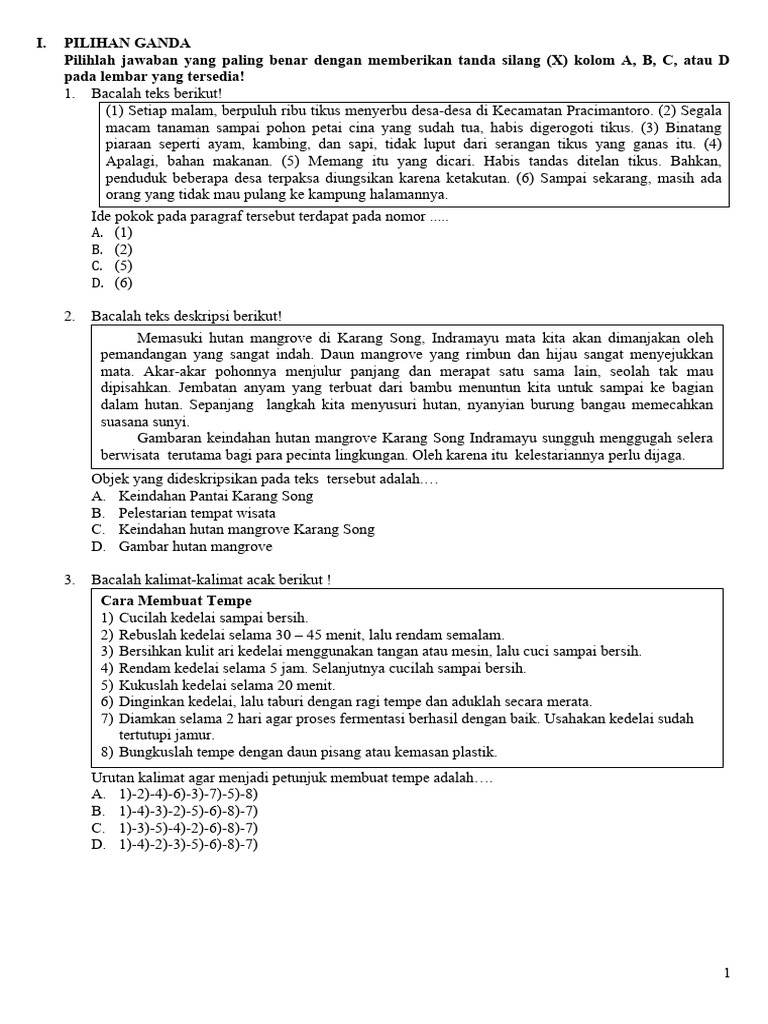 Soal Am Bindo 2024 Att Halim Revisi Mantaf | PDF