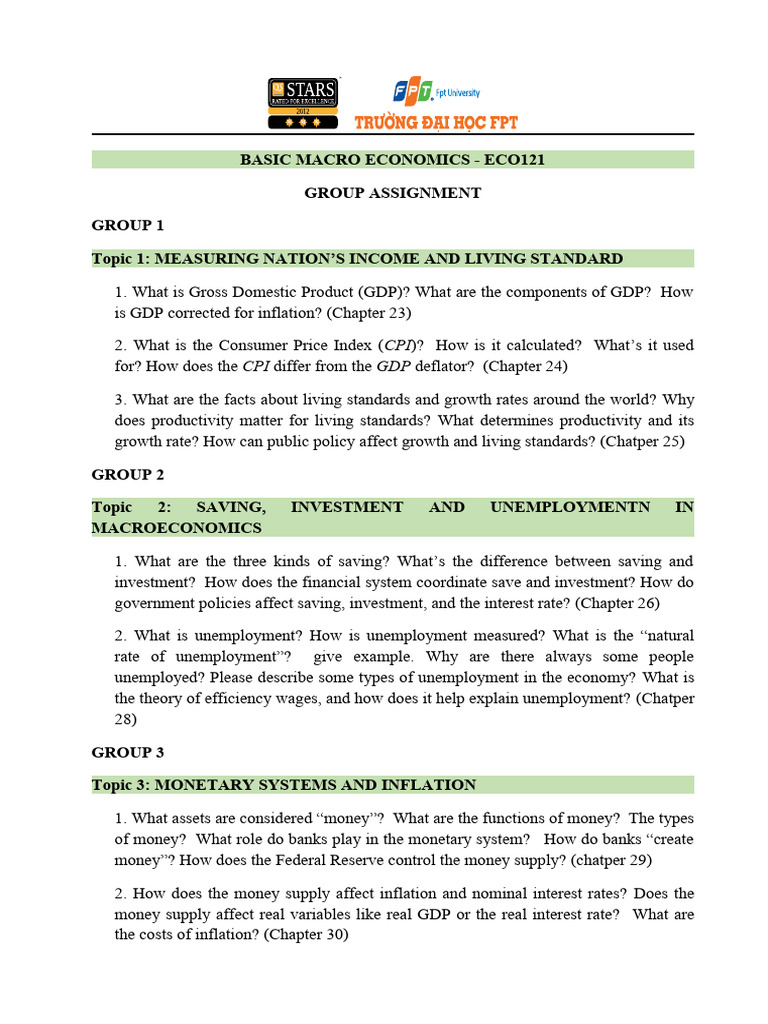ECO121-Group Assignment-Spring 2024 | PDF | Inflation | Macroeconomics