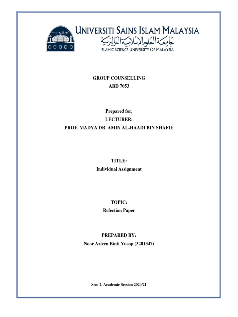Group Counseling Reflection Paper | PDF | Psychotherapy | Feeling