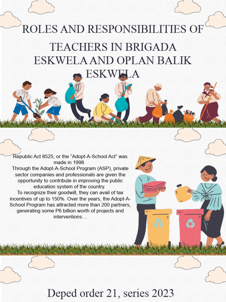 Brigada_and_Oplan_Balik_Eskwela_Slides | PDF | Volunteering | Teachers