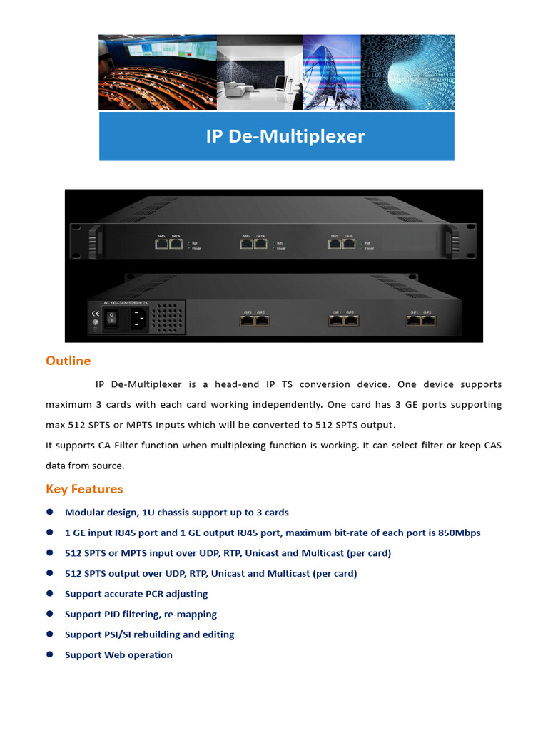 XLD3506 IP De-Multiplexer Specification From Sunny Qin 20240304 | PDF