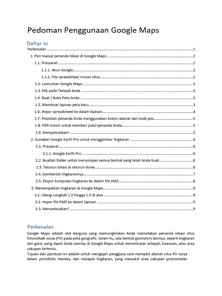 Pedoman Penggunaan Google Maps | PDF