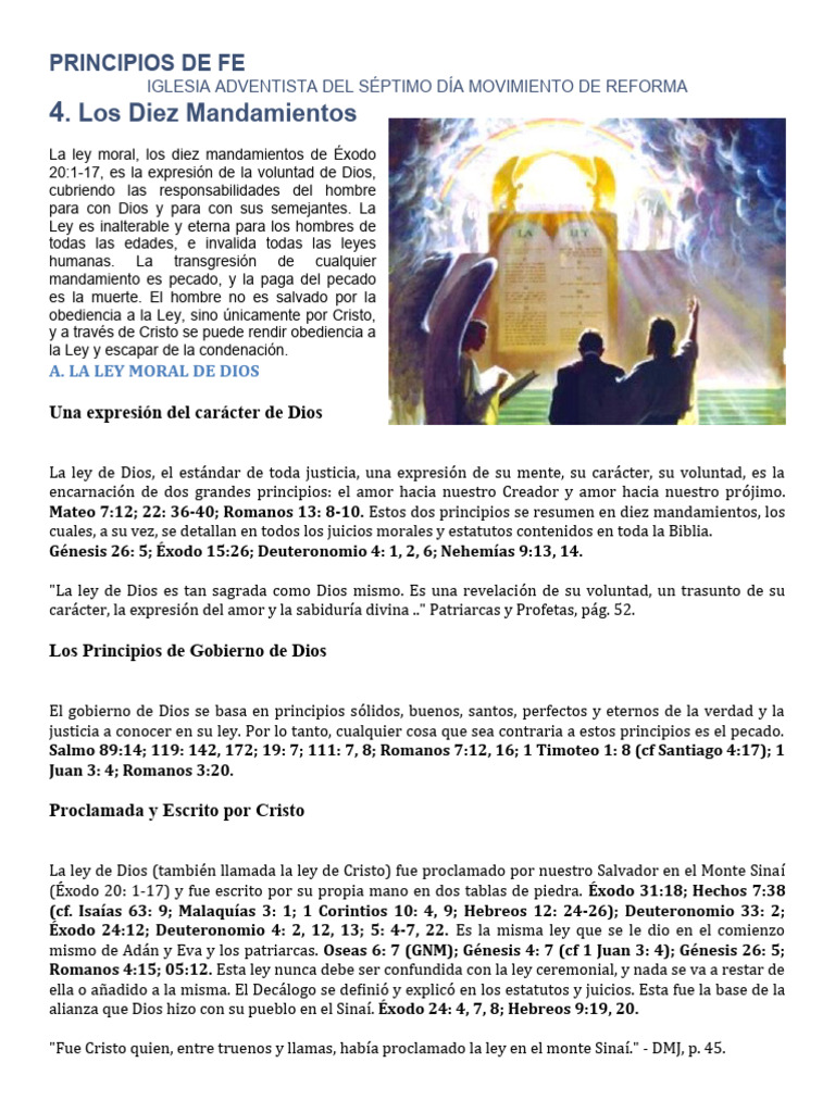 Principio 5 Los Diez Mandamientos | PDF | Diez Mandamientos | Creencia religiosa y doctrina
