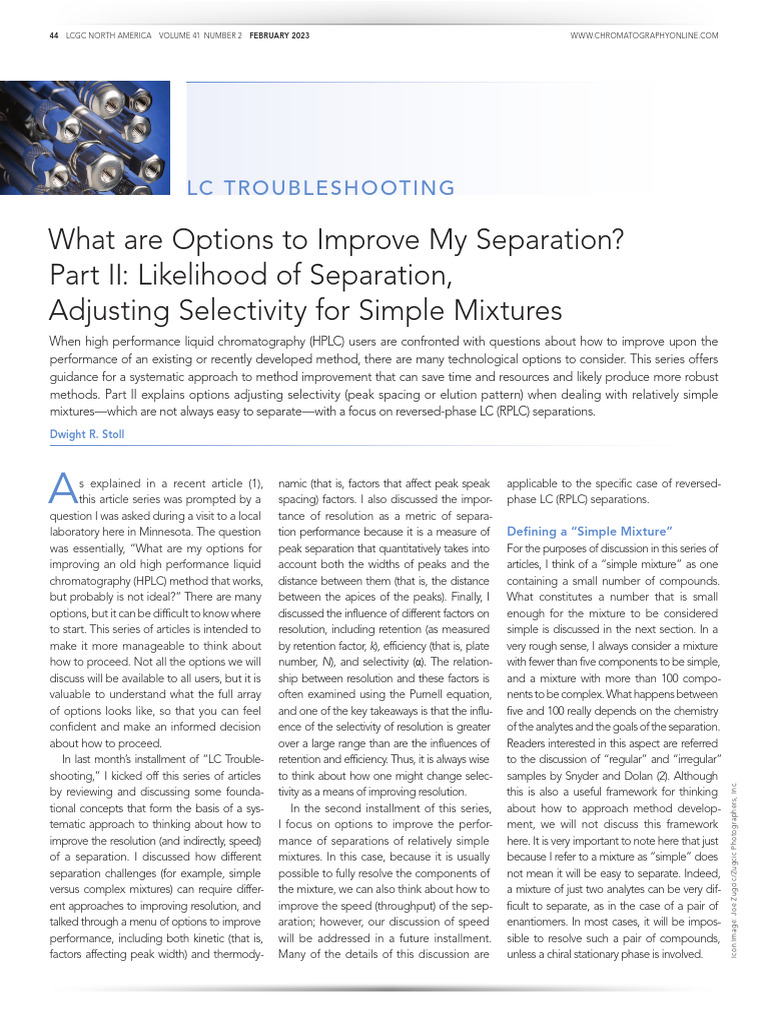 LC Troubleshooting Feb 2023 PDF | PDF | High Performance Liquid Chromatography | Chromatography