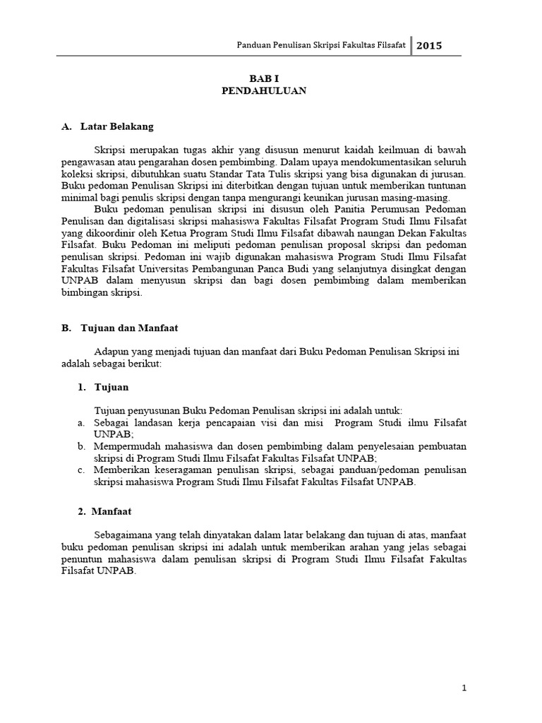 Panduan Skripsi Filsafat UNPAB | PDF