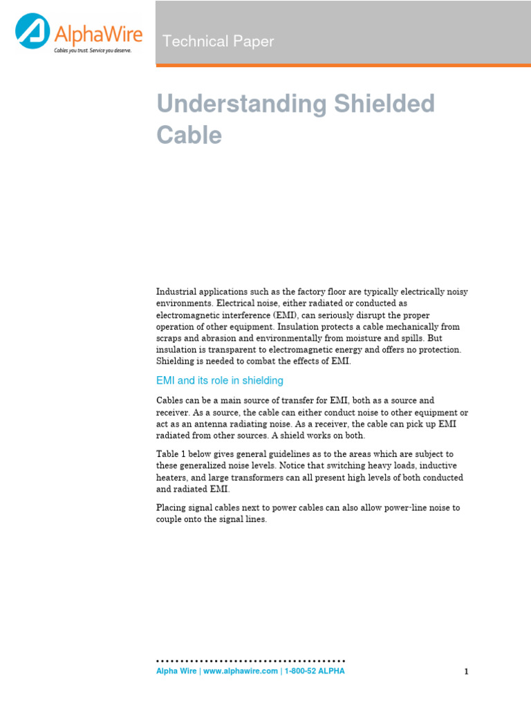 Understanding Shielded Cable | PDF | Electromagnetic Interference ...