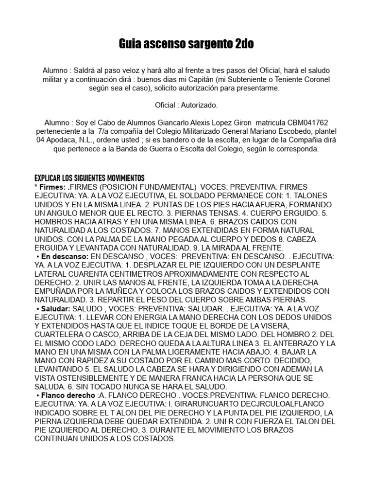 Funciones del Sargento Segundo en Perú | PDF | Disciplinas | Sargento