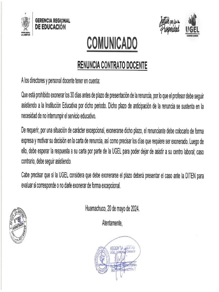 Comunicado Contratodocente | PDF