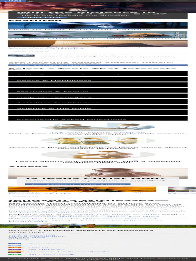 Jehovah's Witnesses-Official Website | PDF | Religious Belief And ...