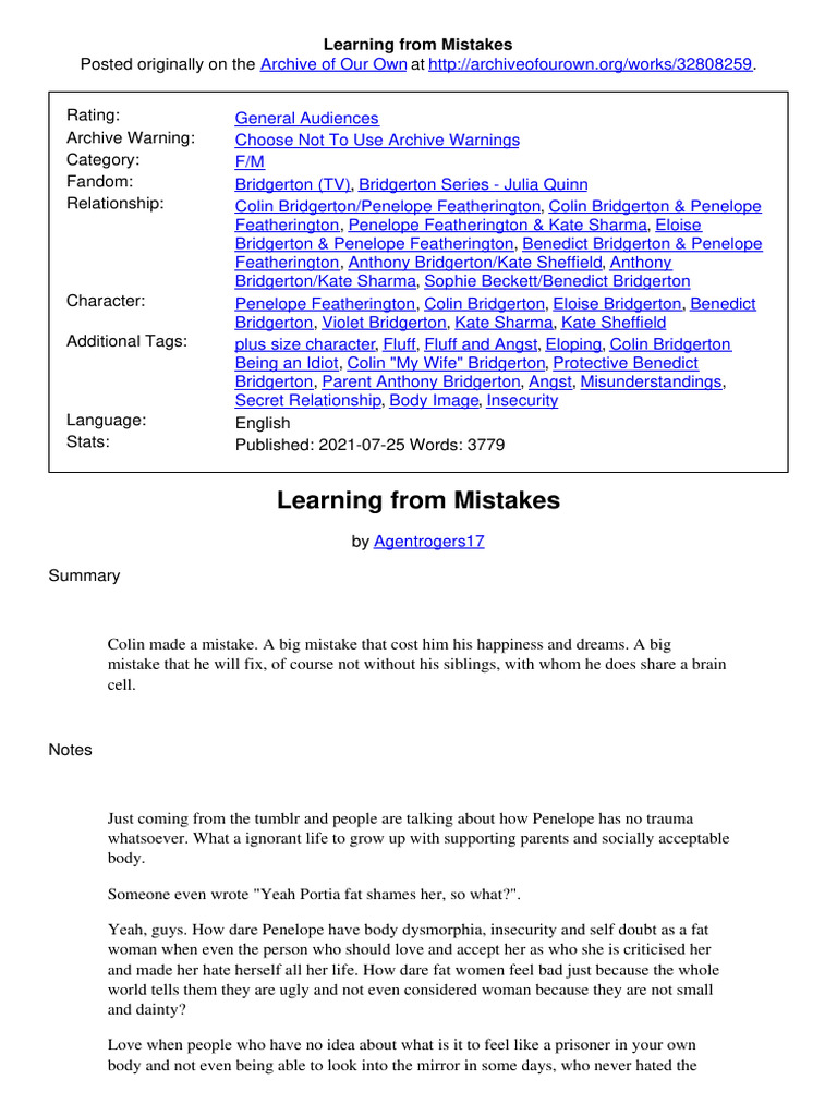 Learning From Mistakes | PDF