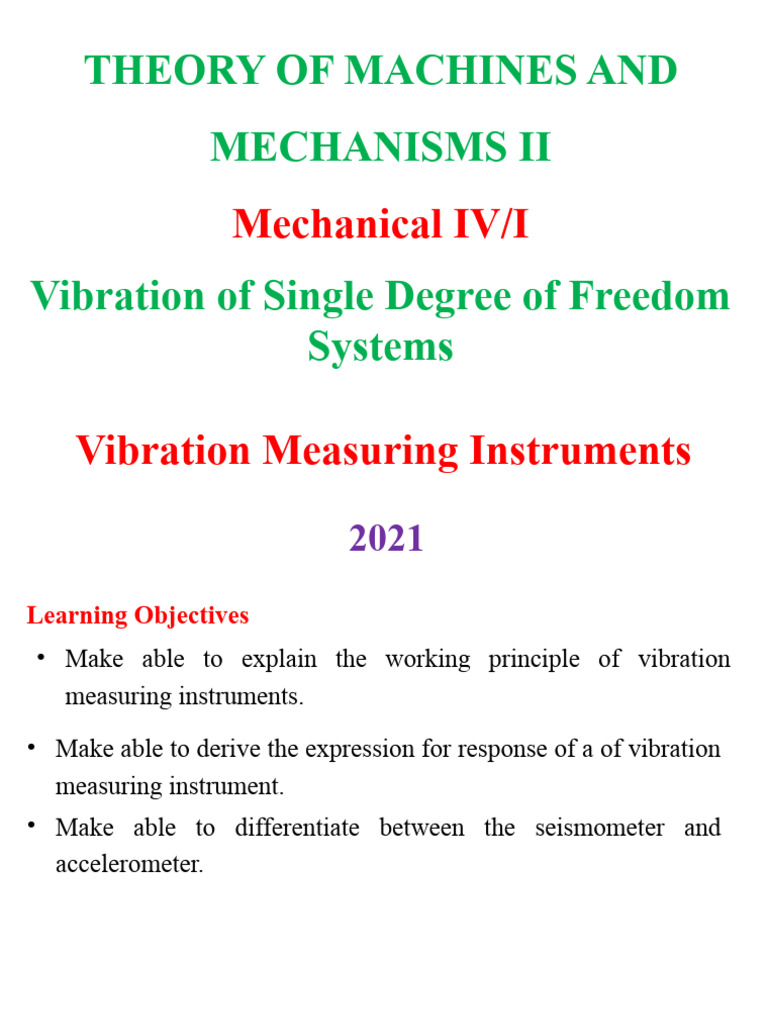 Session 48 C6T13 Vibration Measuring Instruments | PDF | Accelerometer | Acceleration