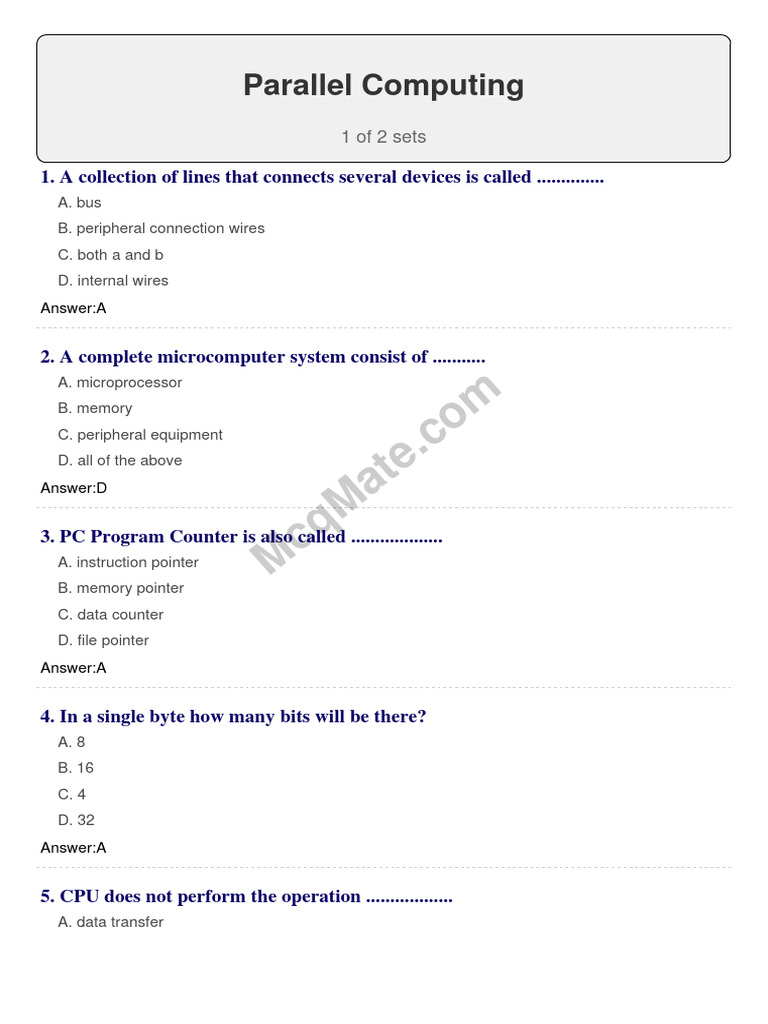 Parallel-Computing (Set 1) - Merged | PDF | Parallel Computing | Central Processing Unit