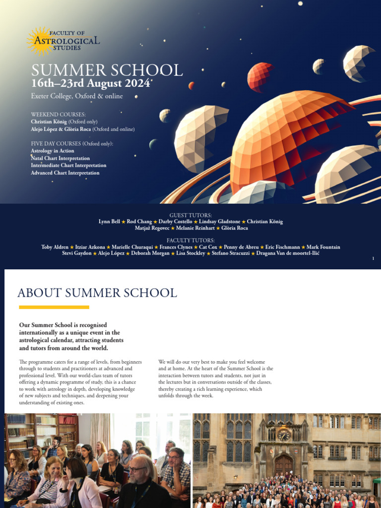 Astrology Summer School Brochure 2024 18 3 24 | PDF | Planets In ...