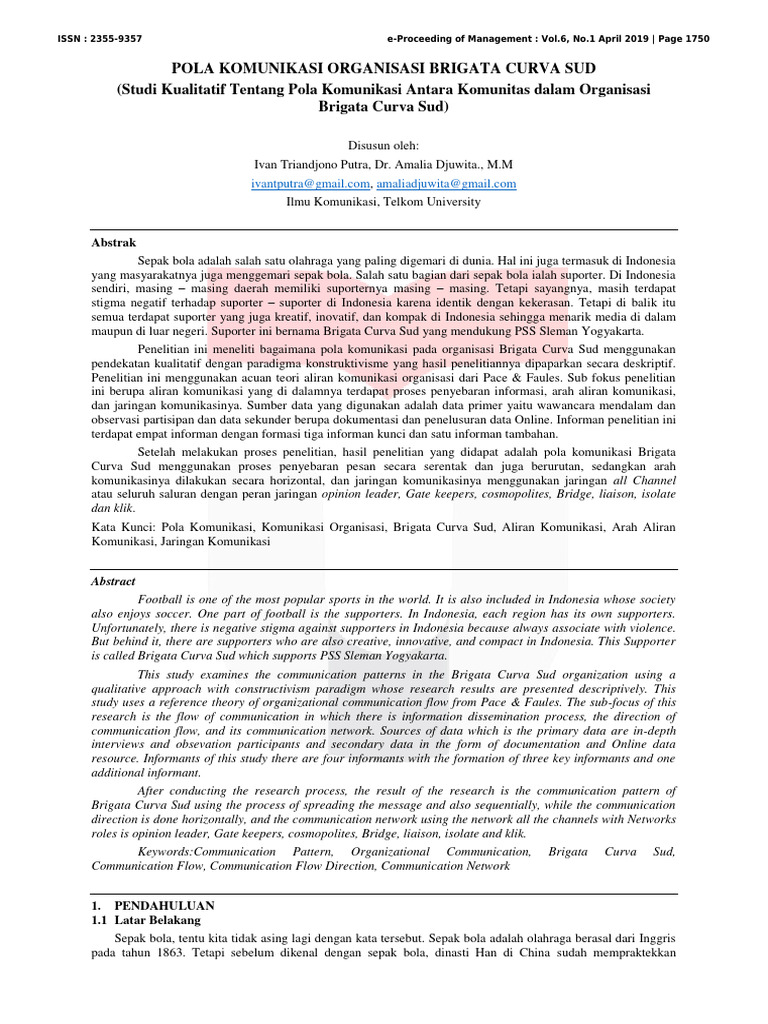 Pola Komunikasi Organisasi BCS | PDF