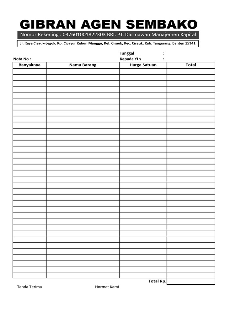 Kwitansi Sembako | PDF