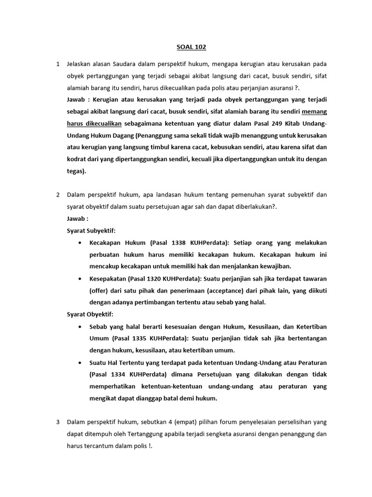 Soal Jawaban A3IK 102 | PDF | Hukum