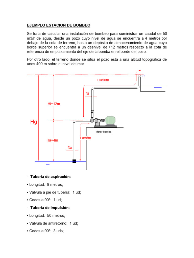 Ejemplo Estacion de Bombeo | PDF | Gasolinera | Bomba