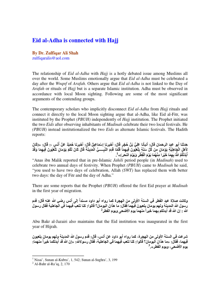 Adha Paper | PDF | Hadith | Hajj