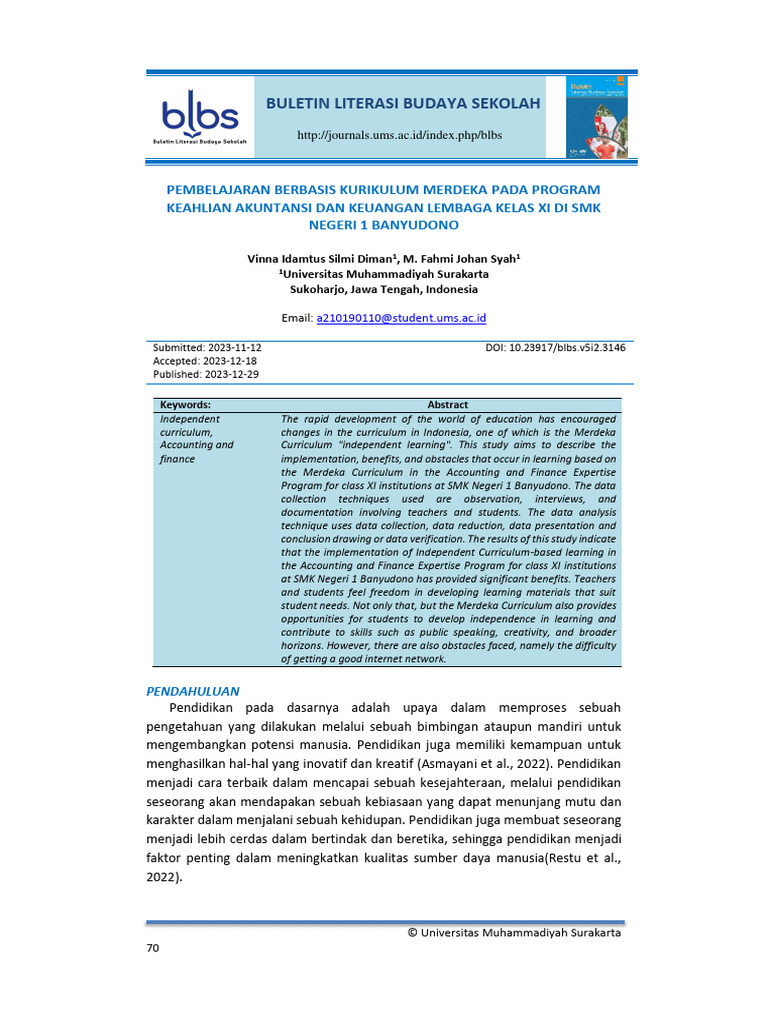 Pembelajaran Berbasis Kurikulum Merdeka Pada Progr | PDF