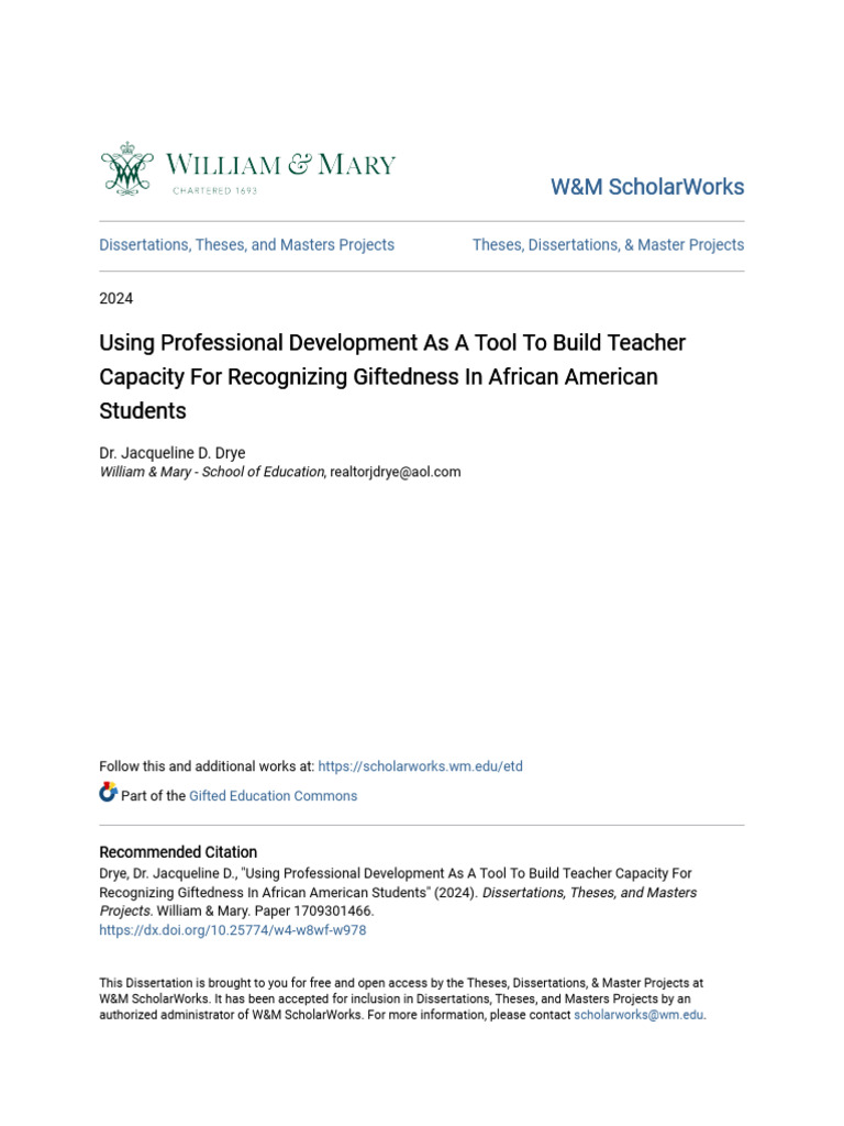 Using Professional Development As A Tool To Build Teacher Capacit | PDF ...