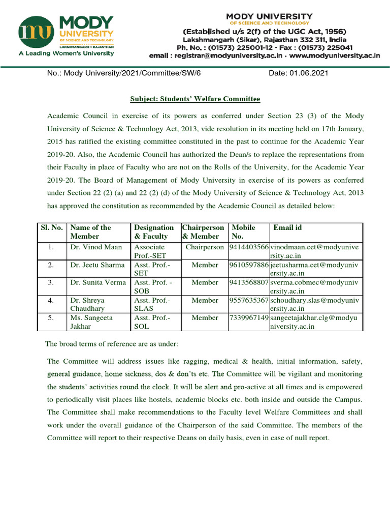students-welfare-committee-1 | PDF | Government