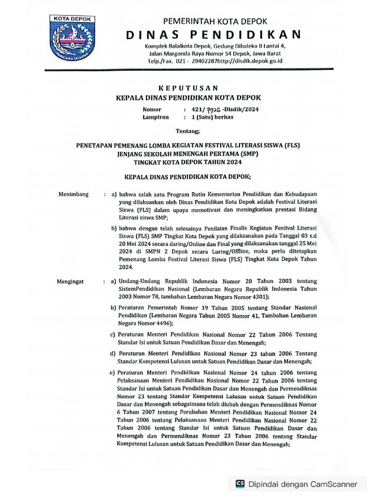 SK Pemenang FLS 2024 | PDF