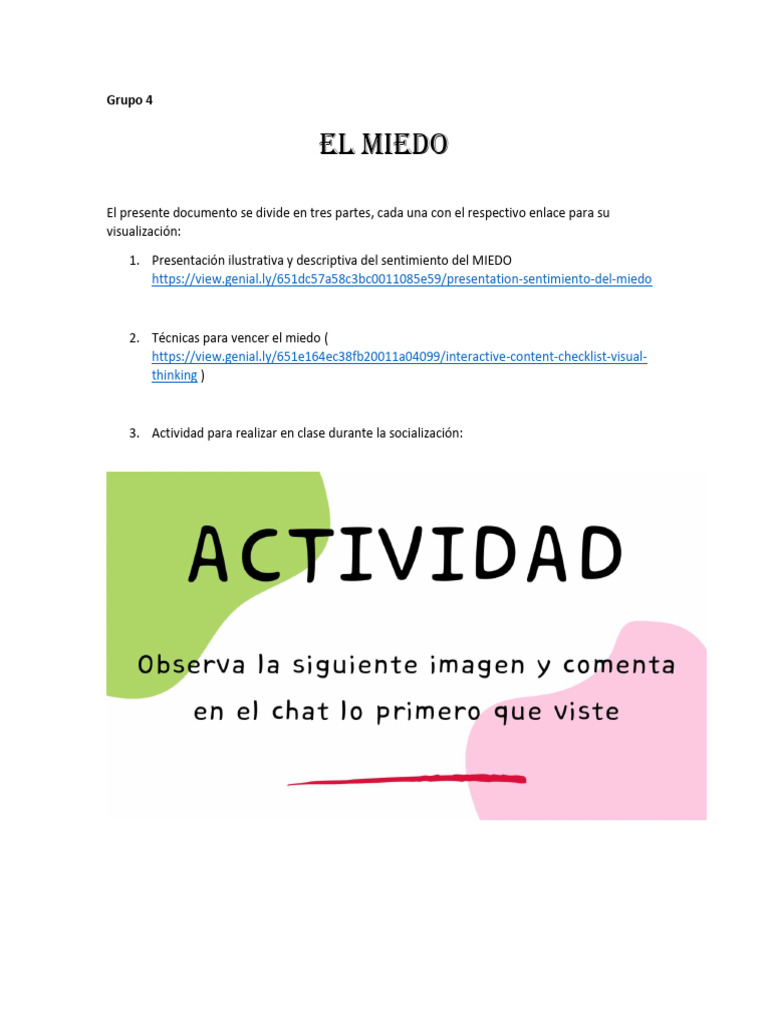 Grupo 4 EL MIEDO | PDF | Ciencias sociales
