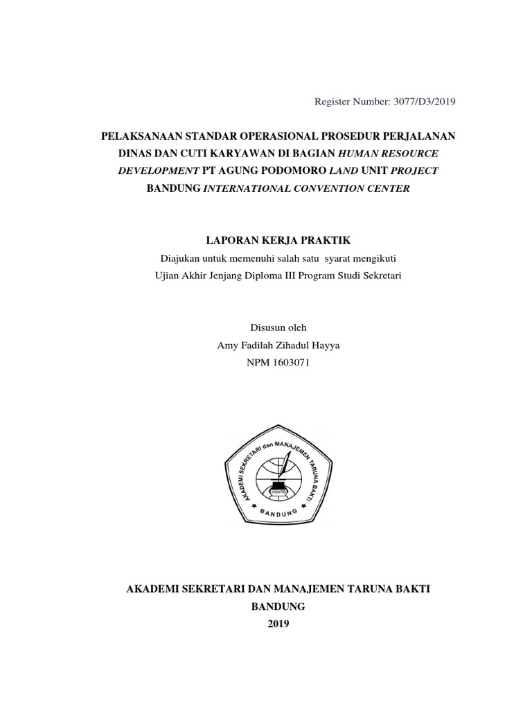 SOP Perjalanan Dinas & Cuti HRD PT Agung Podomoro | PDF