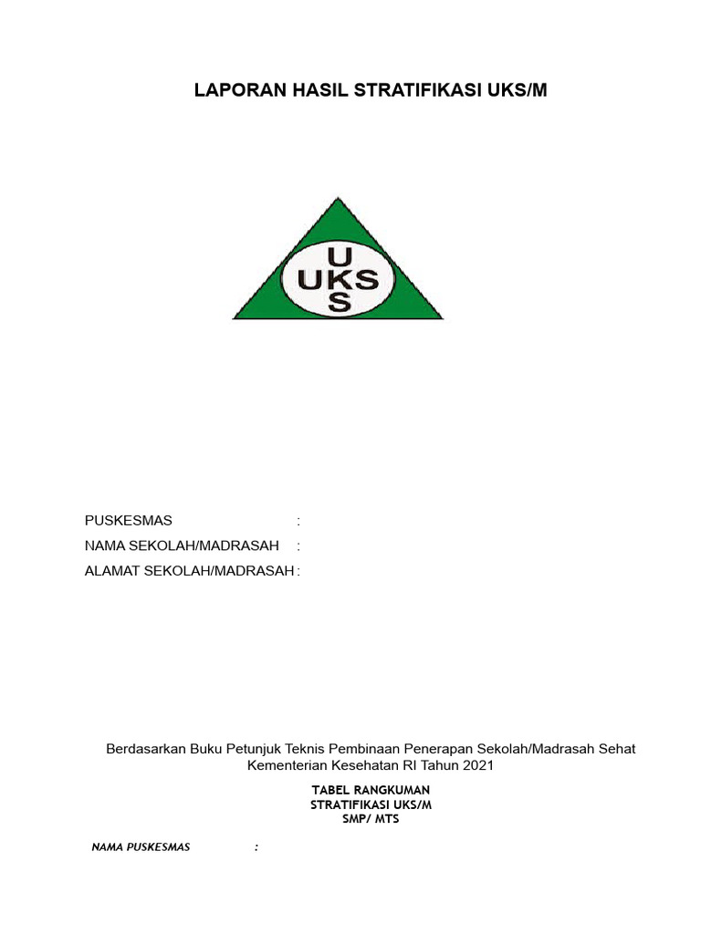 Laporan Hasil Stratifikasi Uks SMP | PDF