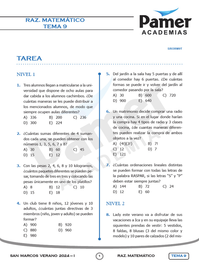 RM_VERANO_9 TAREA | PDF