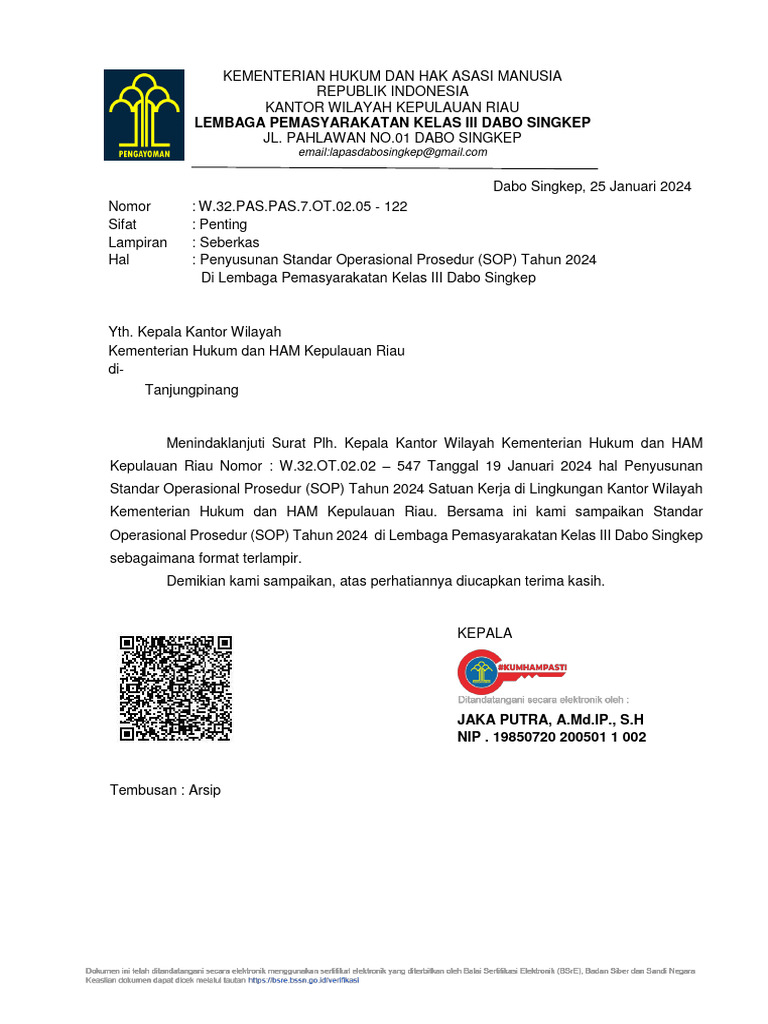 Sop Lapas Dabo Singkep | PDF