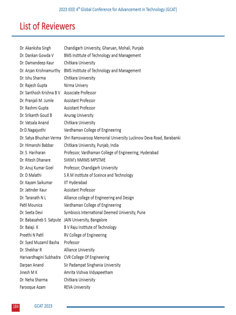 List of Reviewers List of Reviewers | PDF