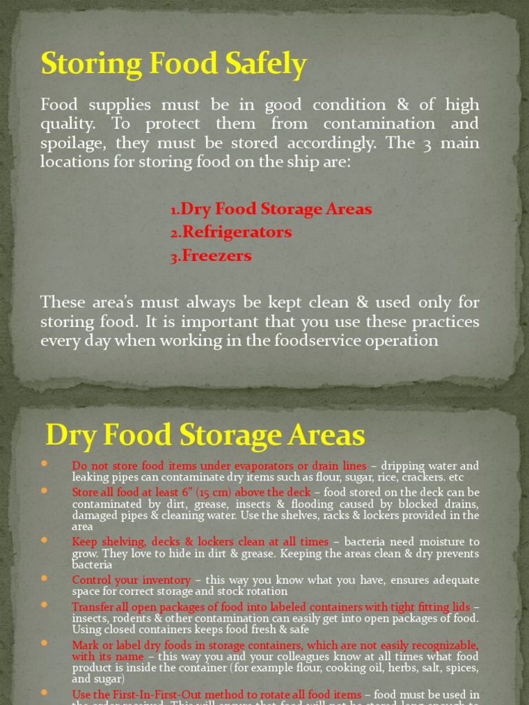 Storing Food Safely | PDF | Refrigerator | Food Storage