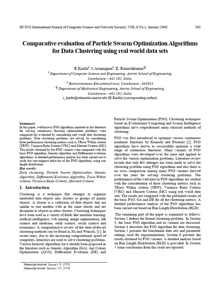 Pso-Data Clustering | PDF | Cluster Analysis | Algorithms Pso-Data Clustering | PDF | Cluster Analysis | Algorithms