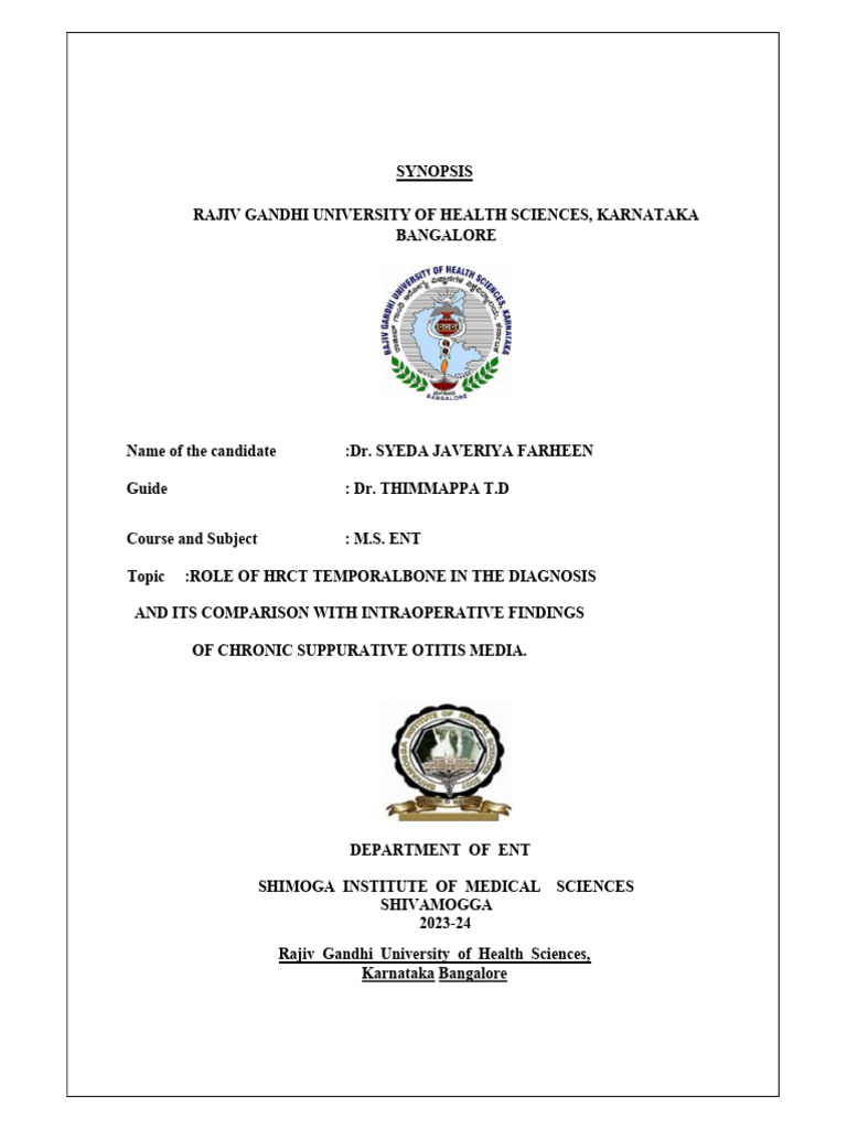 Javeriya Synopsis - Merged | PDF | Ct Scan | Medical Specialties