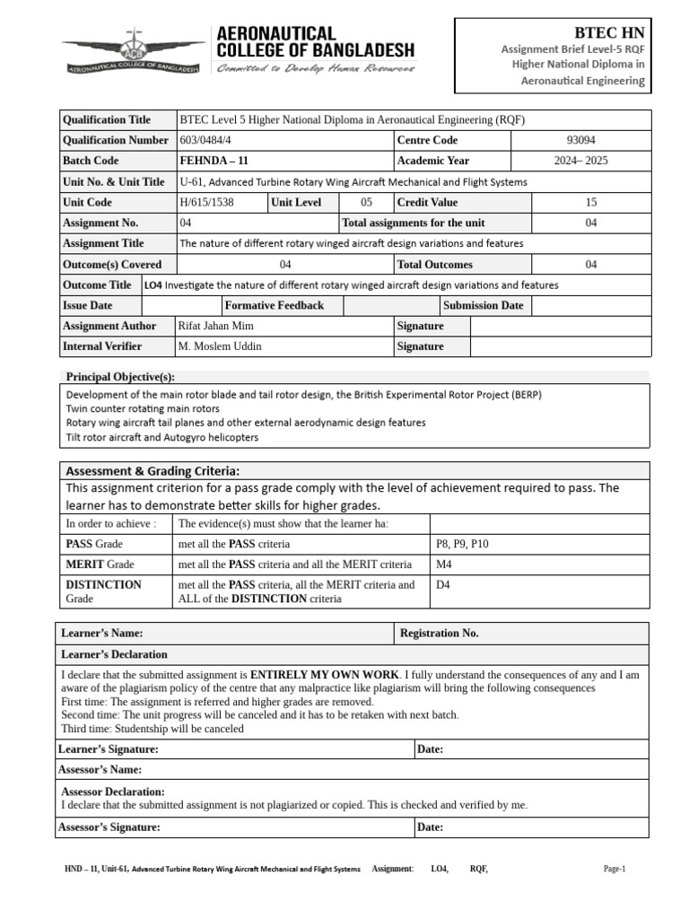Unit 61, HN 11 LO-4... | PDF | Helicopter | Aircraft