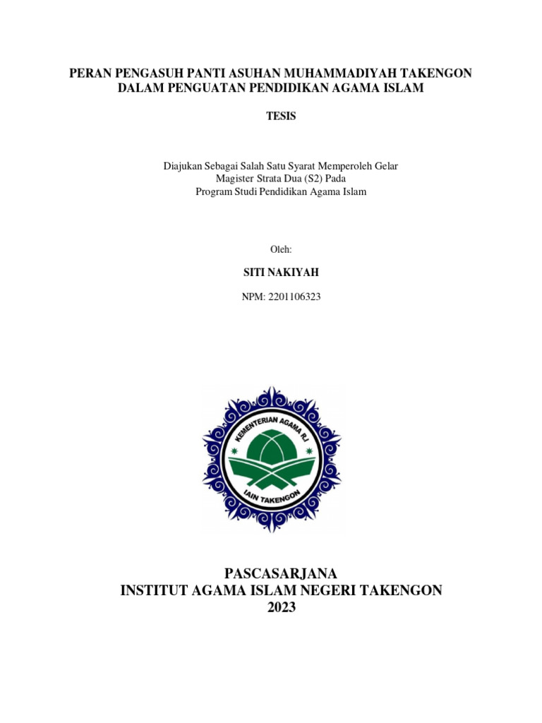 Siti Nakiyah Full Thesis | PDF