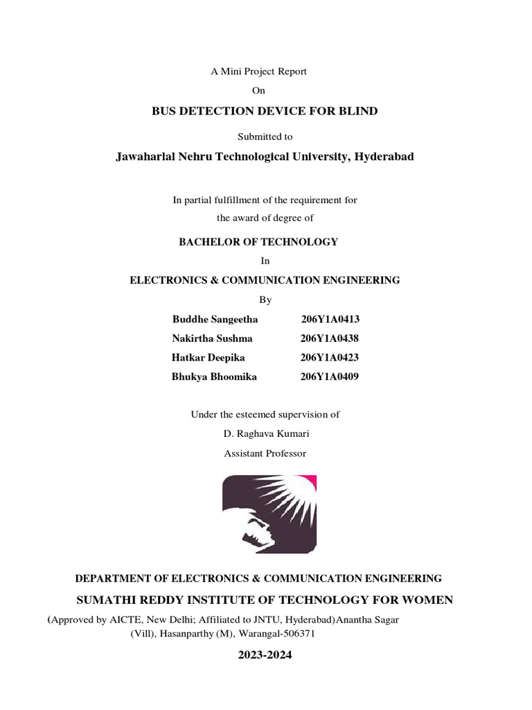 Bus Detection Device For Blind | PDF | Embedded System | Arduino