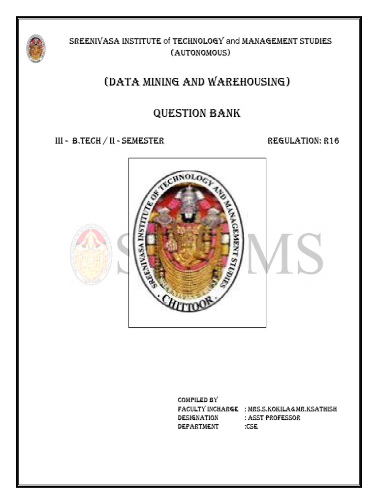 DWM QB | PDF | Cluster Analysis | Data Warehouse