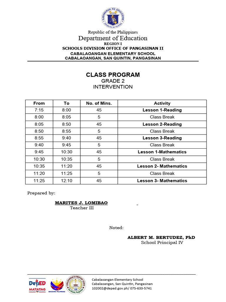 Class Program NLC 2024 | PDF