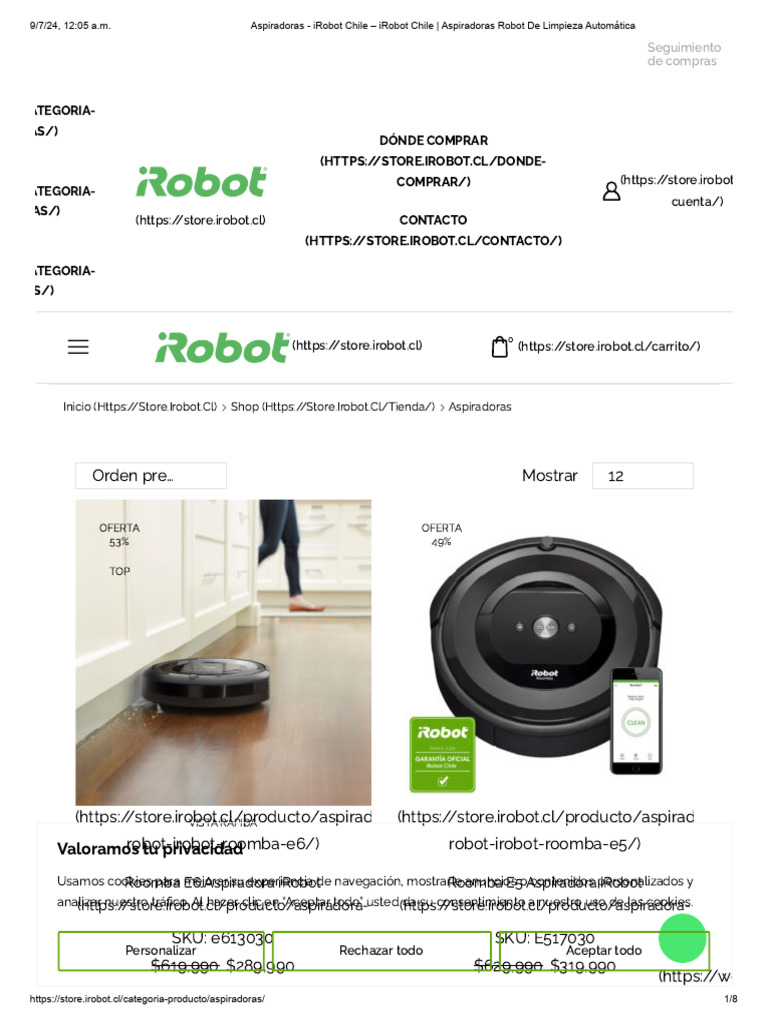Irobot Chile3 | PDF | Cookie HTTP | Implementos nacionales