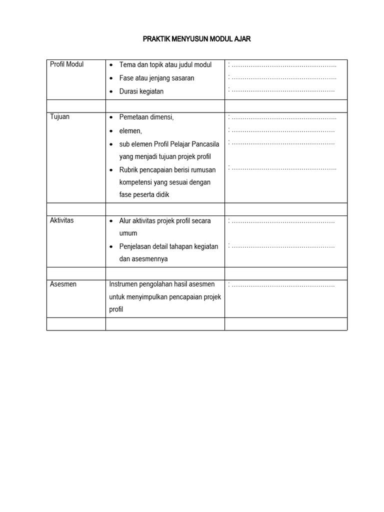 Praktik Menyusun Modul Ajar | PDF