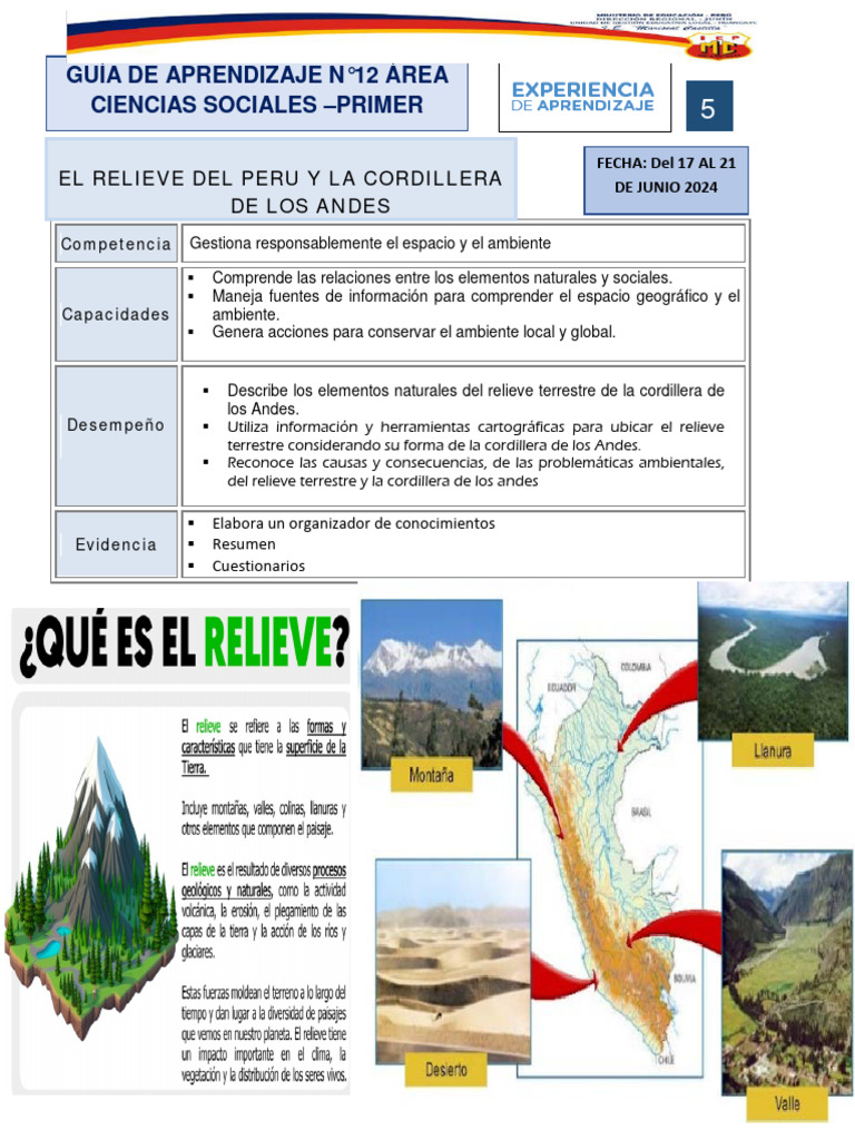 Relieve del Perú y los Andes | PDF | Terreno | Montañas