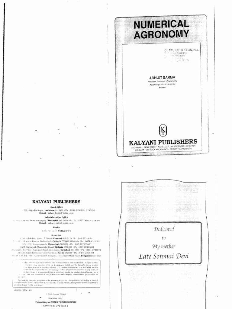 Numerical Agronomy | PDF